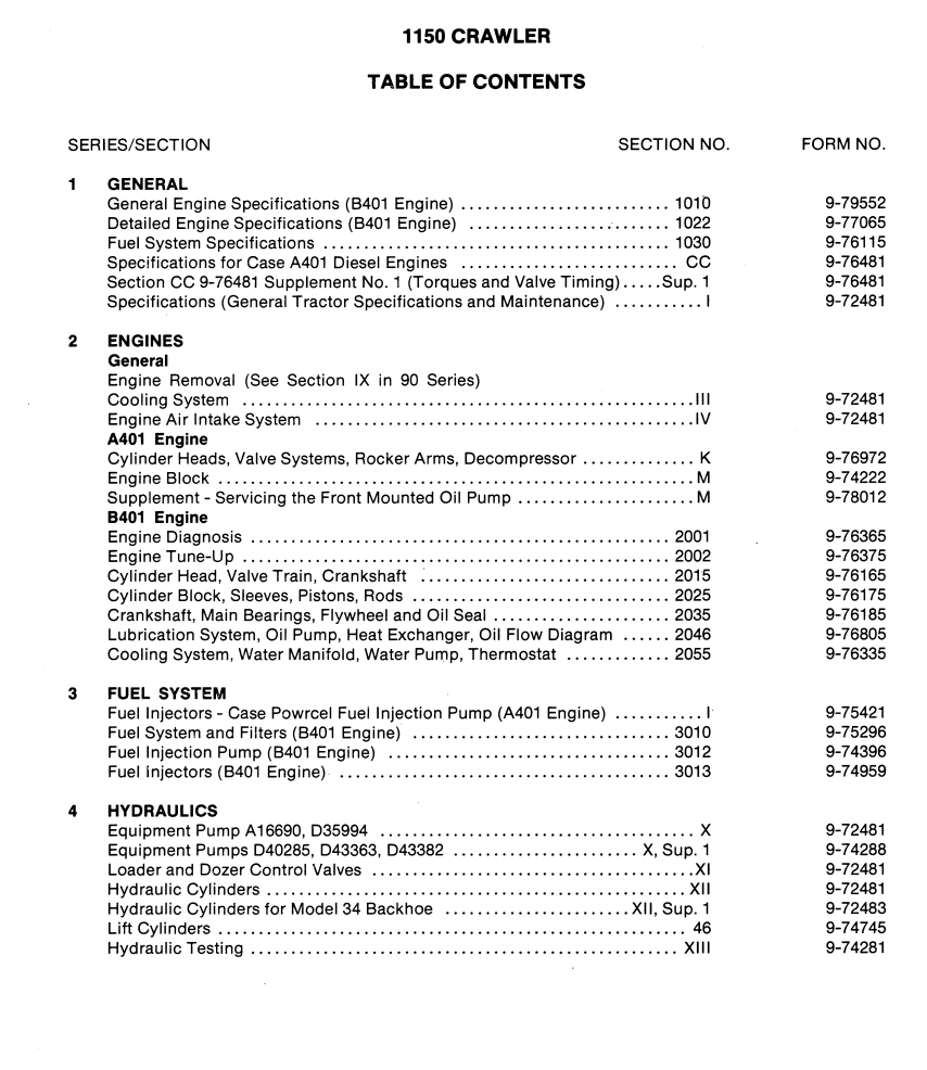CASE 1150 WITH B401 ENGINE CRAWLER DOZER FACTORY SERVICE REPAIR MANUAL