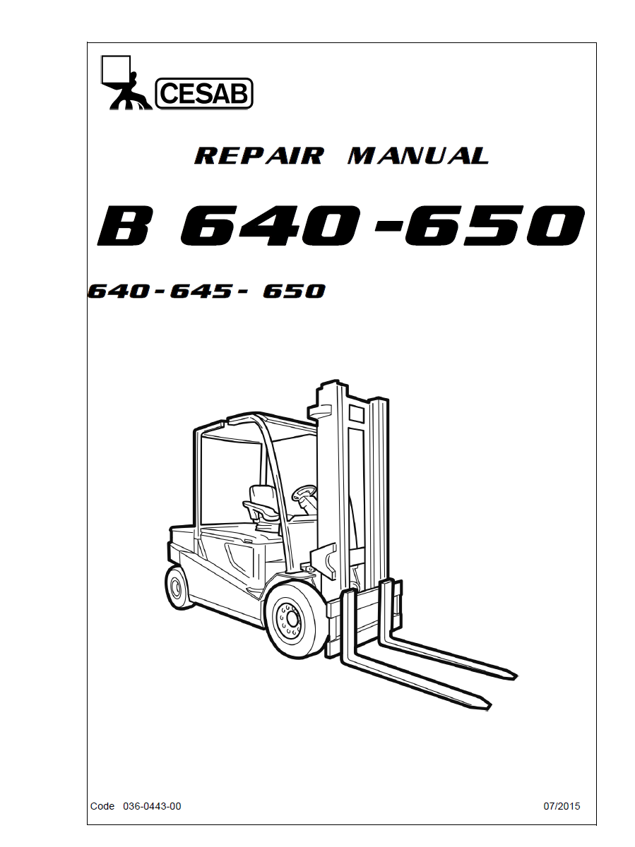 CESAB B640 B645 B650 BATTERY FORKLIFT TRUCK FACTORY SERVICE REPAIR MAN