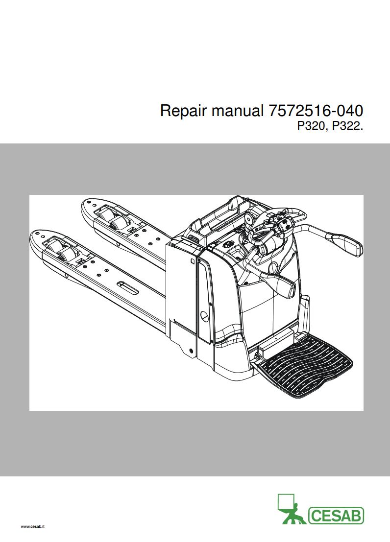 CESAB P322 ELECTRIC PALLET TRUCK SERVICE REPAIR, PARTS MANUAL