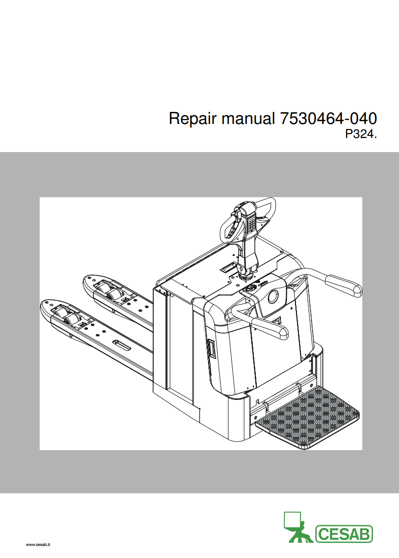 CESAB P324 ELECTRIC PALLET TRUCK SERVICE REPAIR, PARTS, OPERATOR'S MAN