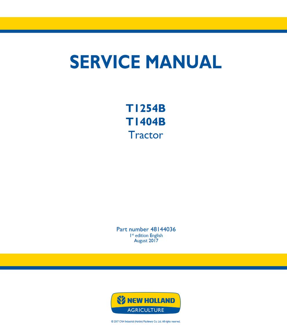 NEW HOLLAND T1254B T1404B TRACTOR FACTORY WORKSHOP SERVICE REPAIR MANU